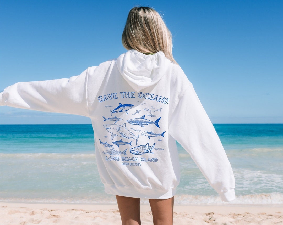 Save the Ocean Shark Sweatshirt, Ocean Conservation, LBI Nj, Sharks ...