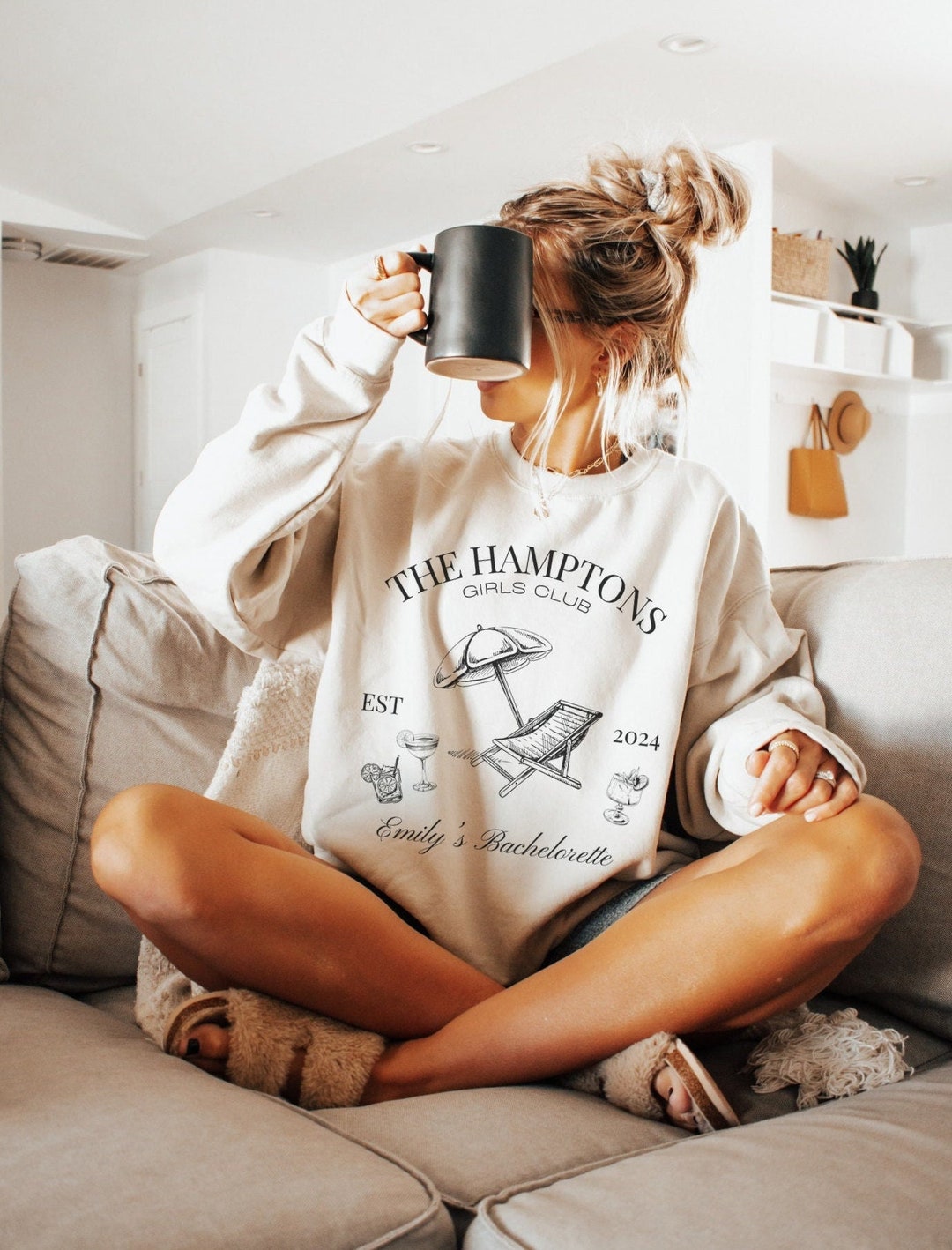 Custom Hamptons Sweatshirt, Aesthetic Bach Sweatshirt, Trendy Bach ...