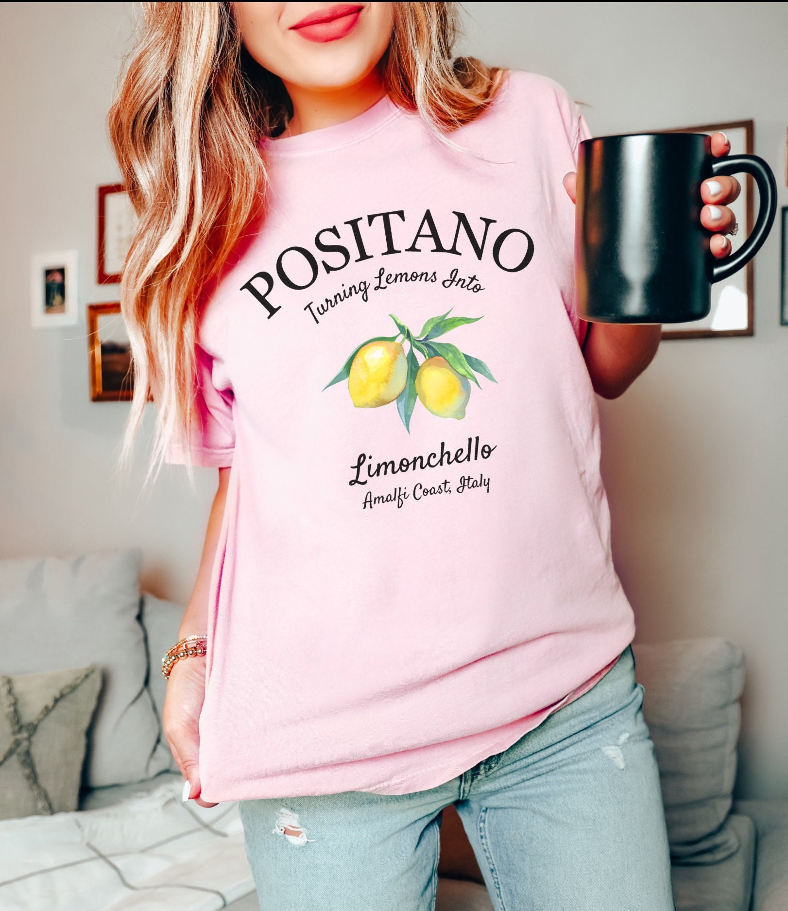 Positano Shirt Limoncello Gifts Limone Shirt Amalfi Coast Aesthetic ...