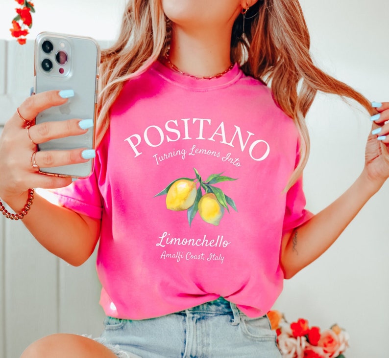Positano Shirt Limoncello Gifts Limone Shirt Amalfi Coast Aesthetic ...