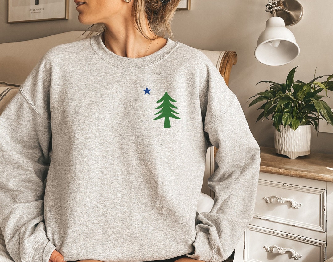 1901 Maine Flag Sweatshirt Acadia National Park Tshirt Bar Harbor Shirt ...