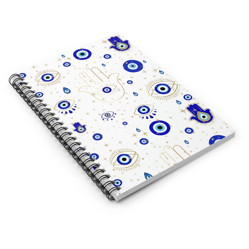 Evil Eye Notebook, Evil Eye Planner, Evil Eye Spiral Notebook, Blue ...