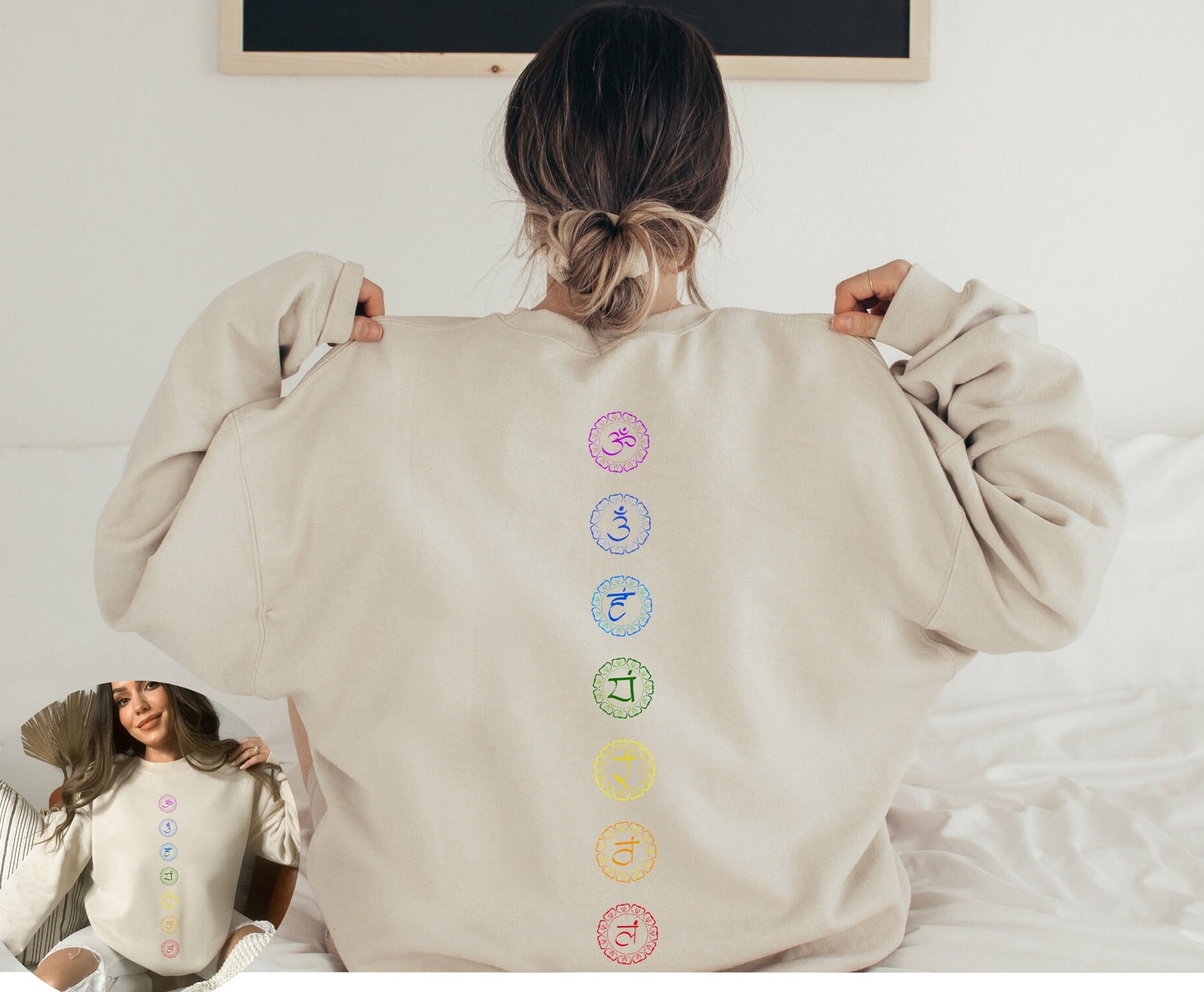 Chakra Sweatshirt 7 Chakras Tshirt Mystical Hoodies Yoga Crewneck ...