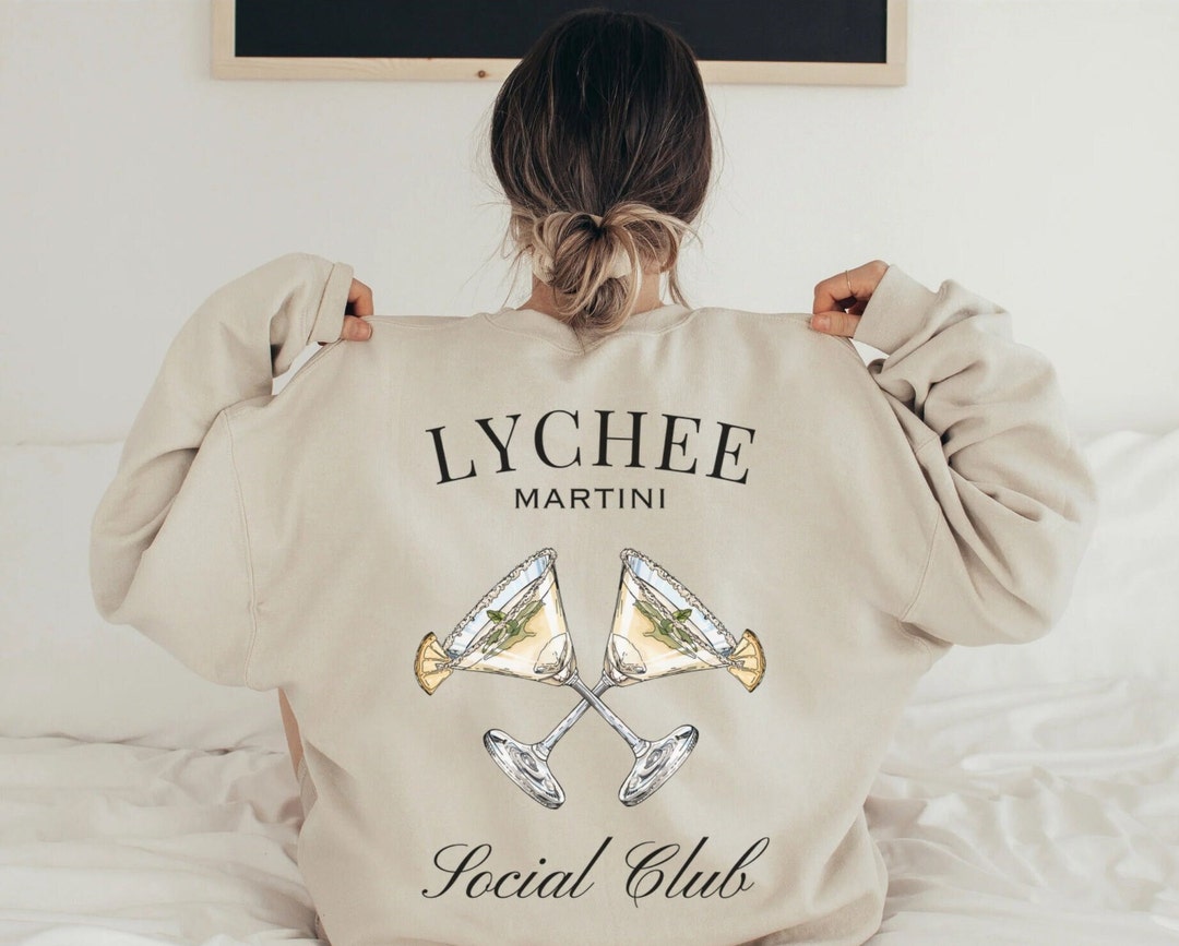 Lychee Martini Sweatshirt, Aperitivo Social Club Crewneck, Martinis ...