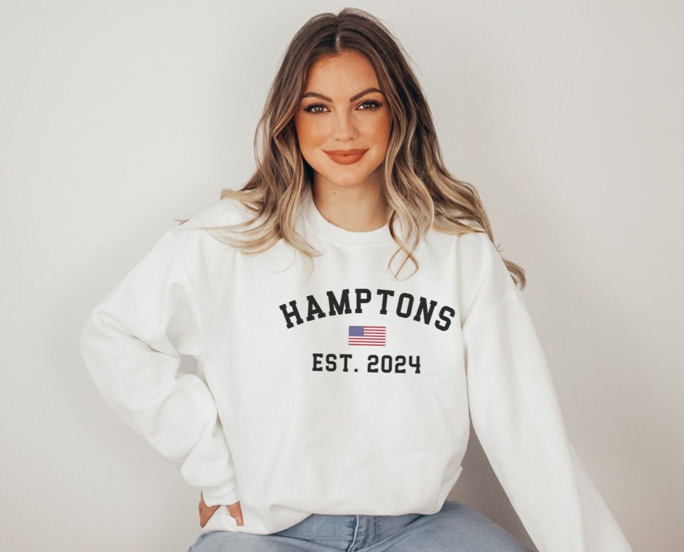 Hamptons Sweatshirt American Flag Sweater East Coast Tshirt Preppy ...