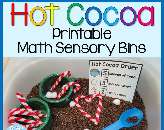 Hot Chocolate Math Sensory Bin Printables | Small Group Activities - Etsy