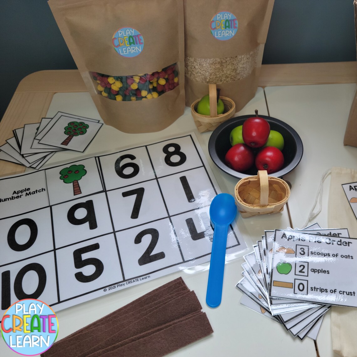 Apple Pie Math Sensory Bin - Etsy
