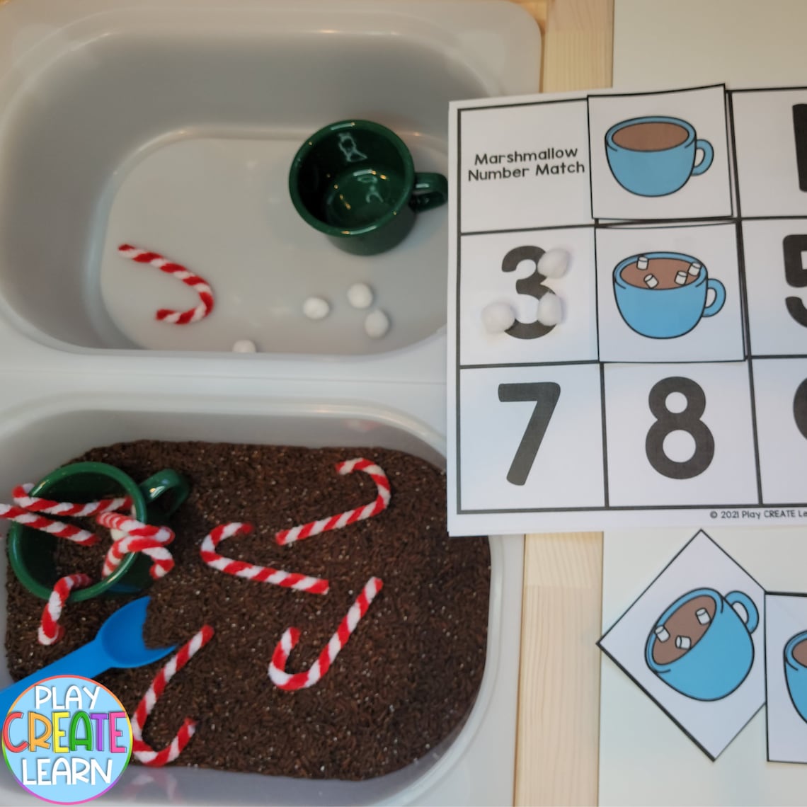 Hot Cocoa Math Sensory Bin - Etsy