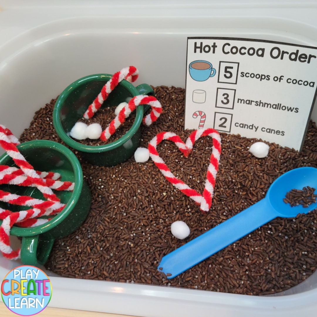 Hot Cocoa Math Sensory Bin - Etsy