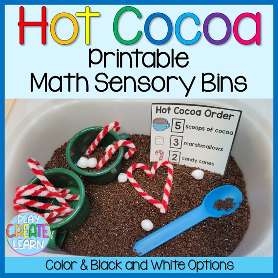 Hot Chocolate Math Sensory Bin Printables Small Group - Etsy
