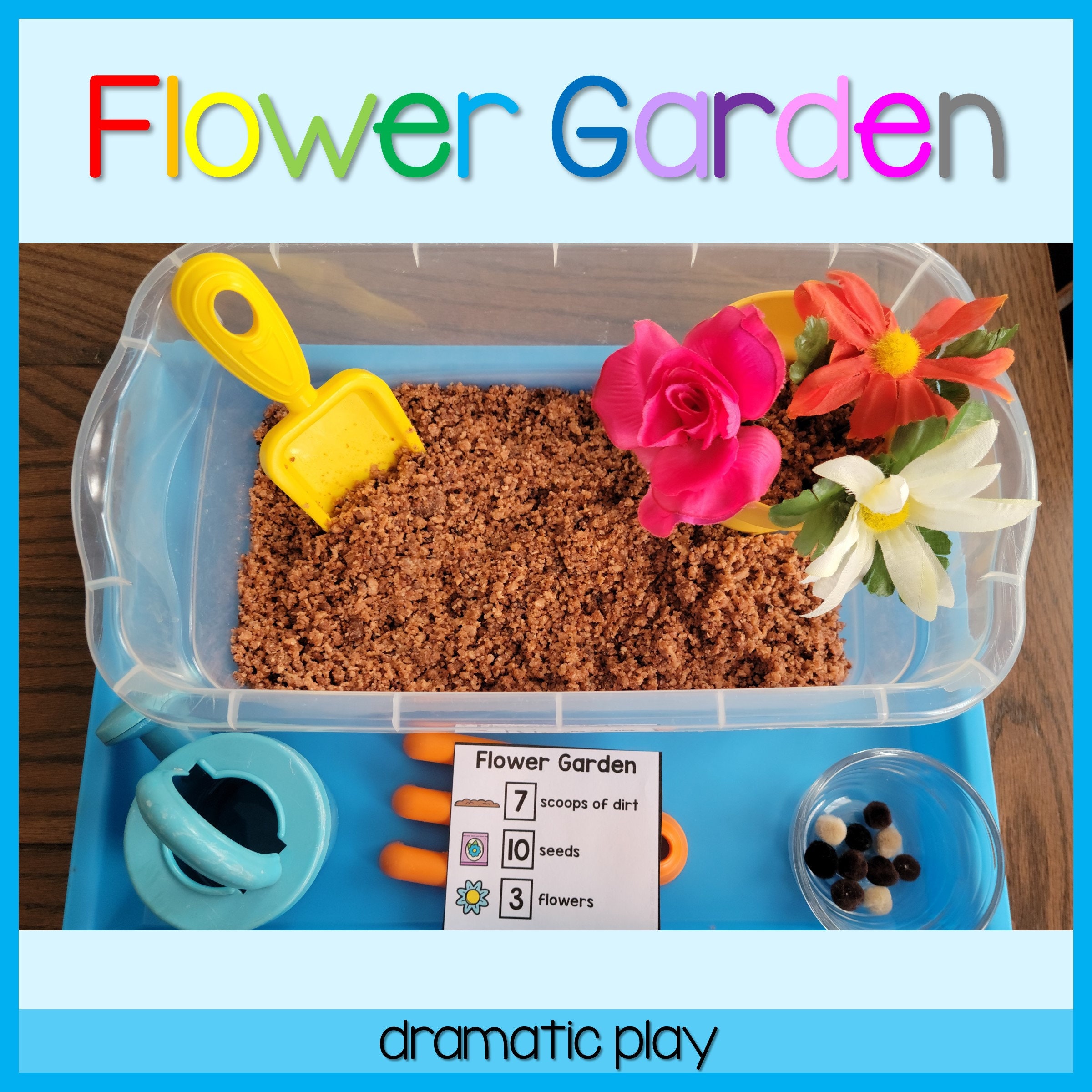 Flower Garden Math Sensory Bin Printables | Small Group Activities - Etsy