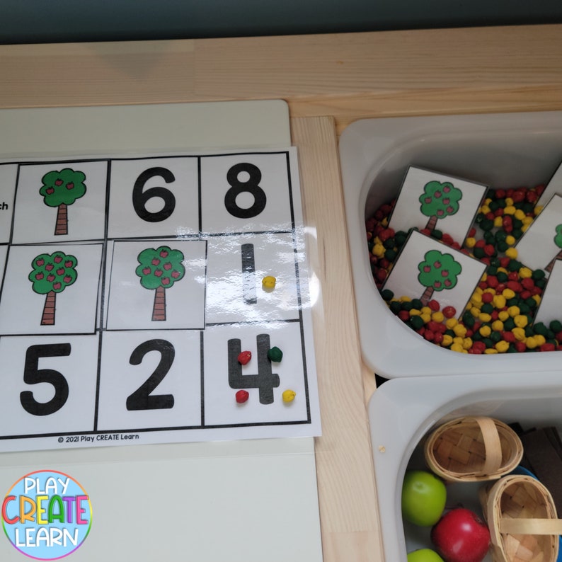 Apple Pie Math Sensory Bin - Etsy