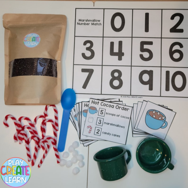 Hot Cocoa Math Sensory Bin - Etsy