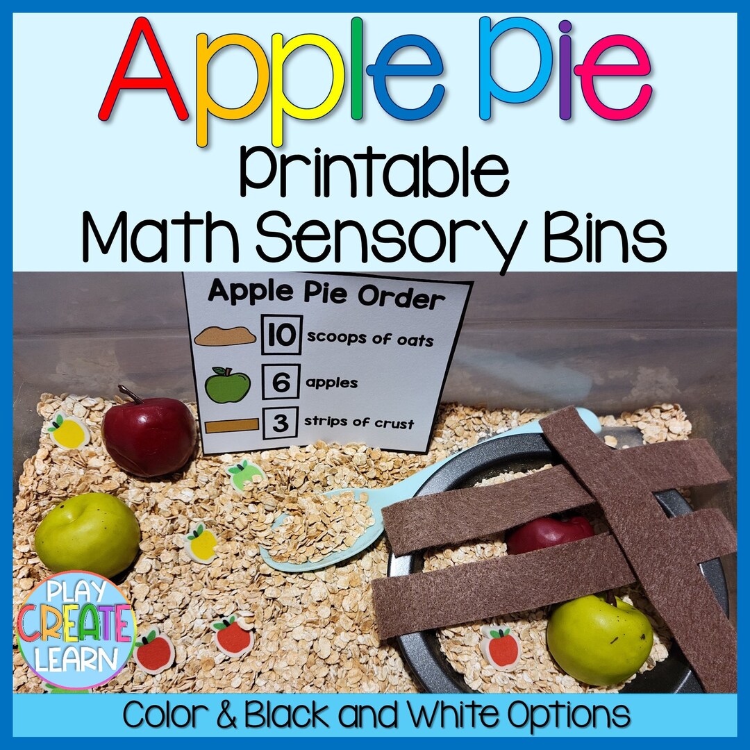 Apple Pie Math Sensory Bin Printables | Small Group Activities - Etsy