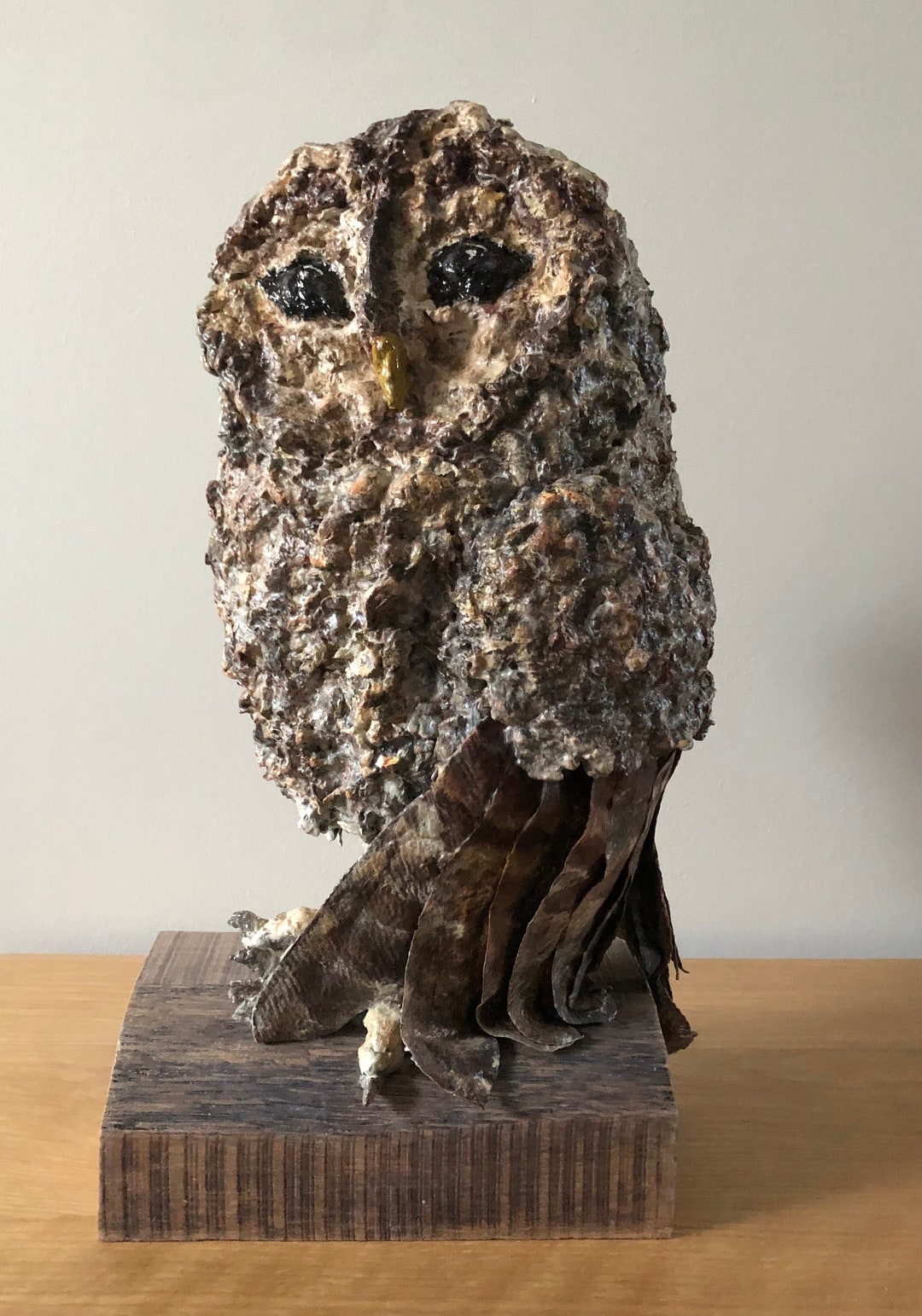 Tawny Owl Sculpture Life Sized Tawny Owl Ornament Paper-clay Hand-built ...