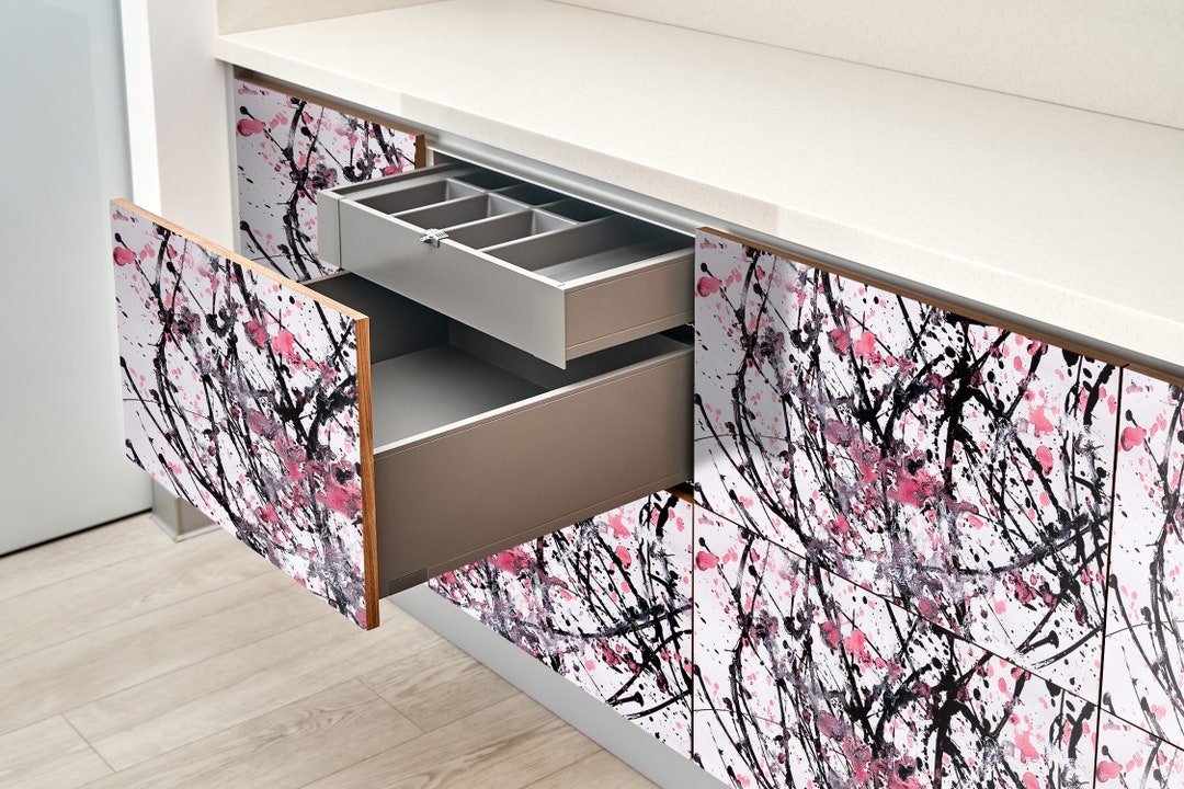 Paint-stained Wall Furniture Sticker, Texture Adhesive Foils ...