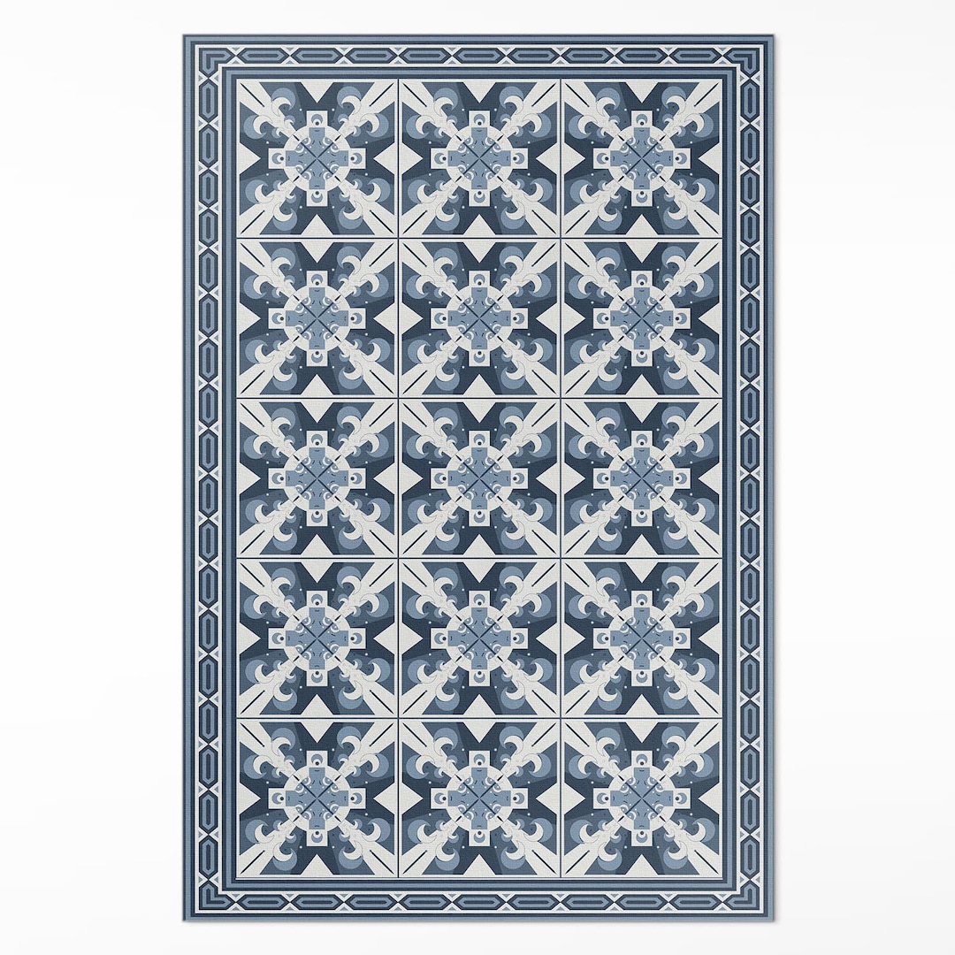 Geometric Rhombus Decorative Tiles Rug for Living Room, Tiles and Tiles ...