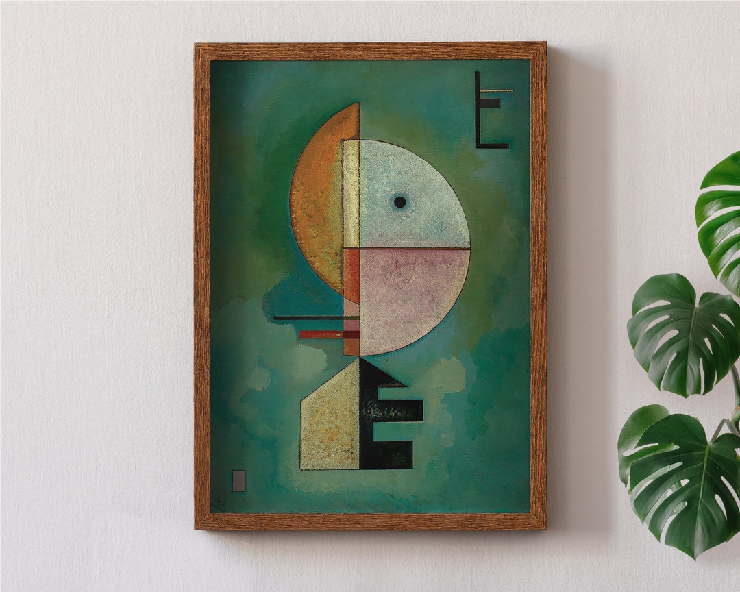 Wassily Kandinsky Upward Poster, Green Old School Theme, Orange ...