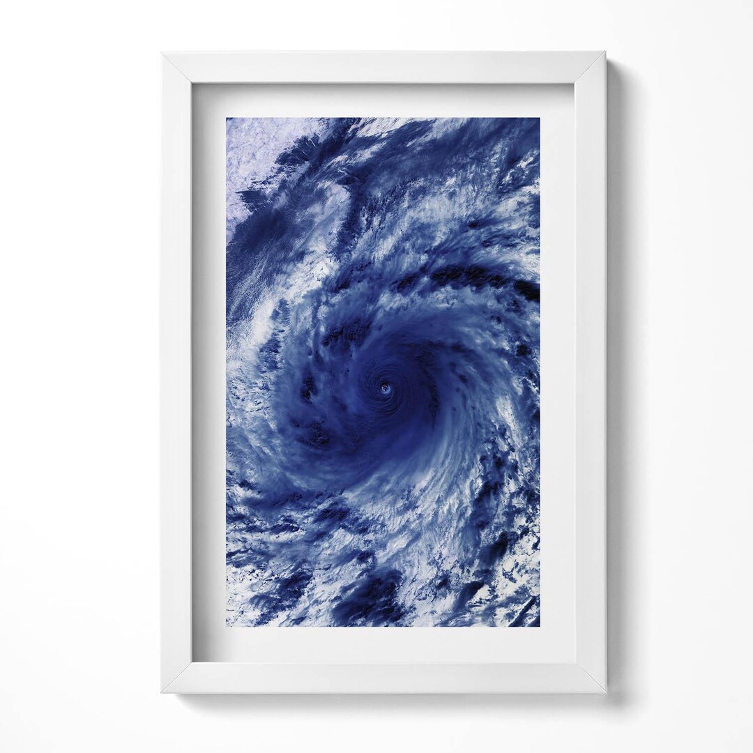 Nasa Photo - Cloud Vortex From Space Painting in Frame, Earth and Space ...