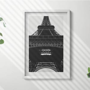 Paris France Eiffel Tower Panorama Painting in Frame, City Wall Art in ...