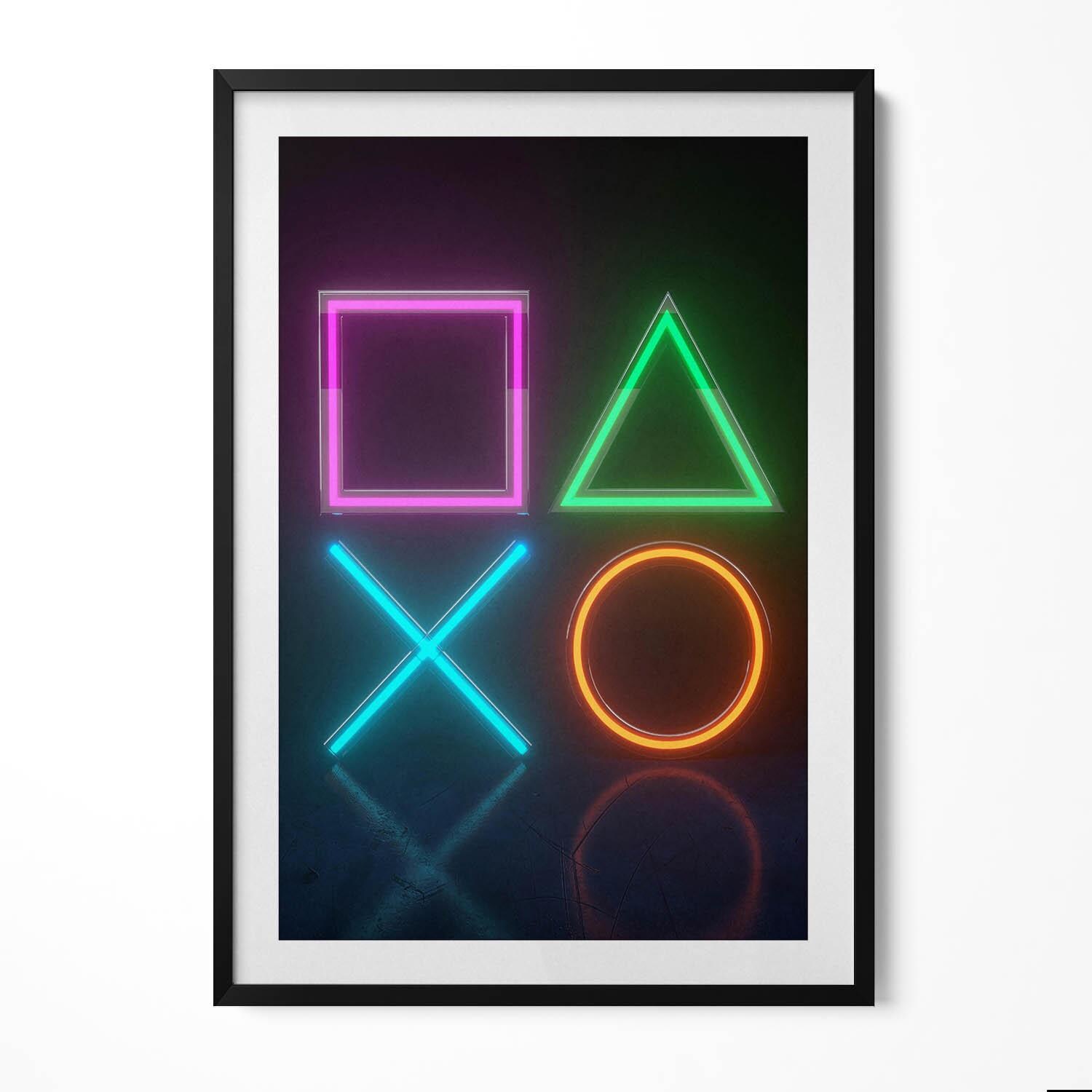 Player Symbols - Signs on the Console Pad Print in Frame, Hobby Art ...