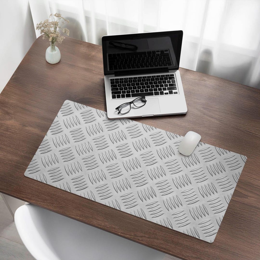 Metal Truss Desk Mat, Gray Desk Pad, PVC Table Protector, Textures Desk ...