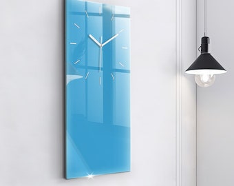 Navy Blue Hanging Clock, Navy Glass Clock, Solid Color Modern Wall ...