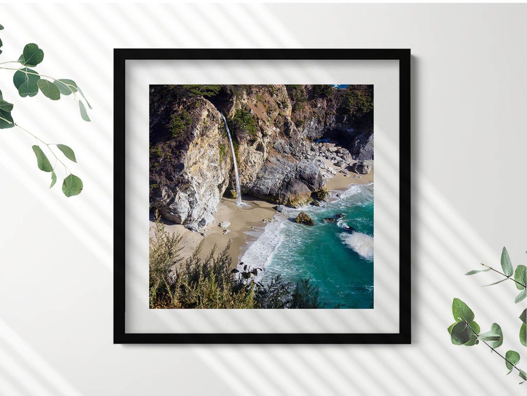 Aerial View of Cliff Nature Painting in Frame, Landscape Wall Art in ...
