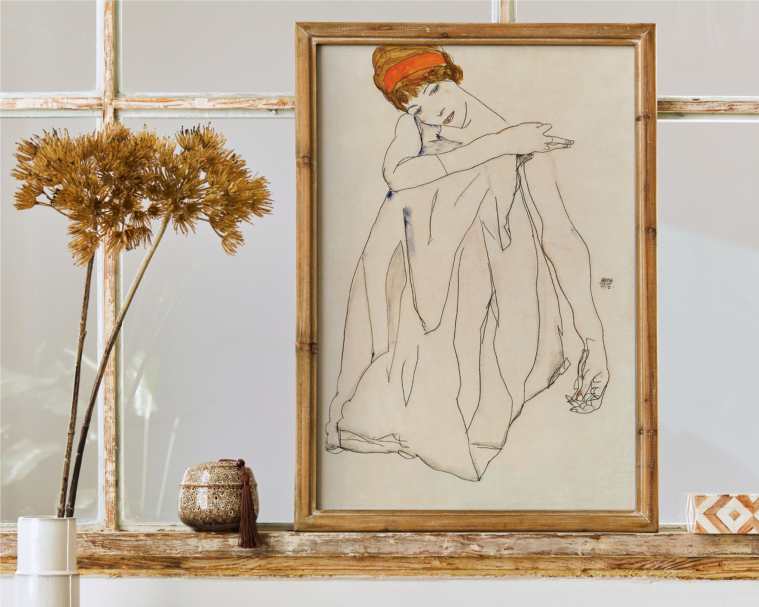 Dancer From 1913 by Egon Schiele Original Female Line Art Drawing ...