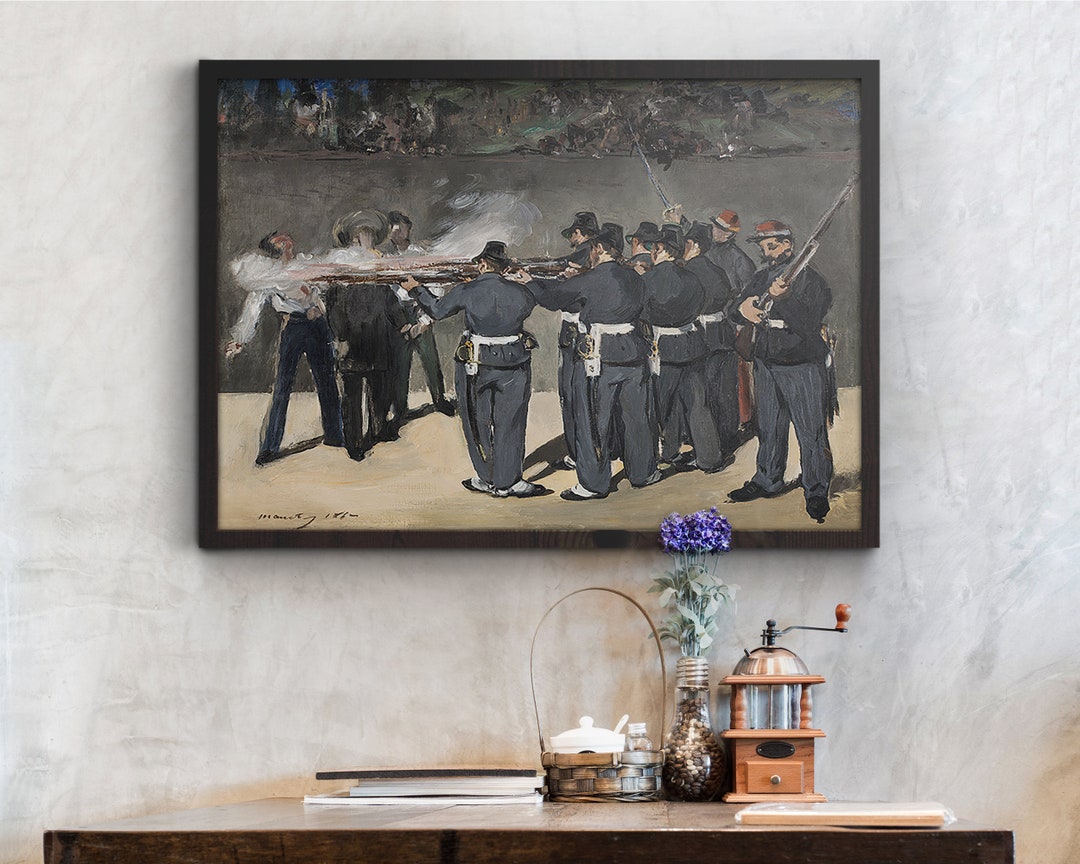 The Execution of Emperor Maximilian 1867 by Edouard Manet Poster, Black ...