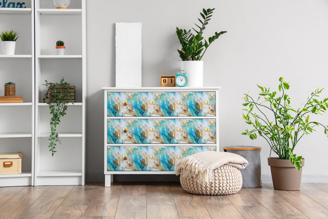 Blue Marble Furniture Sticker, Texture Adhesive Foils, Texture Style ...