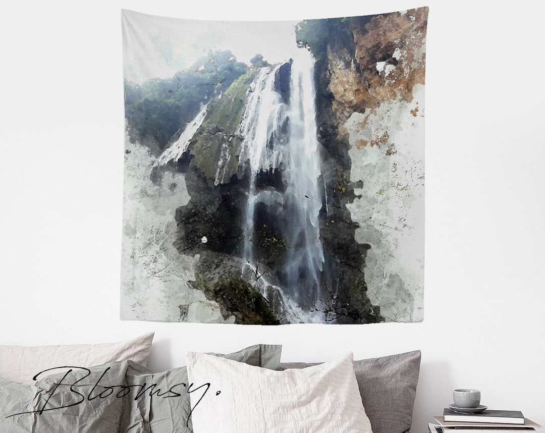 Waterfall Tapestry, Time, Landscape, Nature, Water, Painting, Wall ...