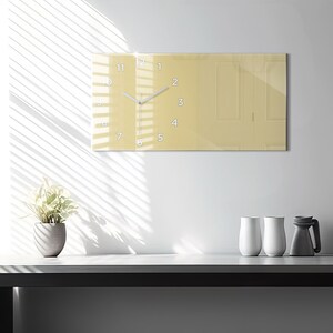 Cream Wall Clock, Creamy Glass Clock, Solid Color Hanging Clock ...