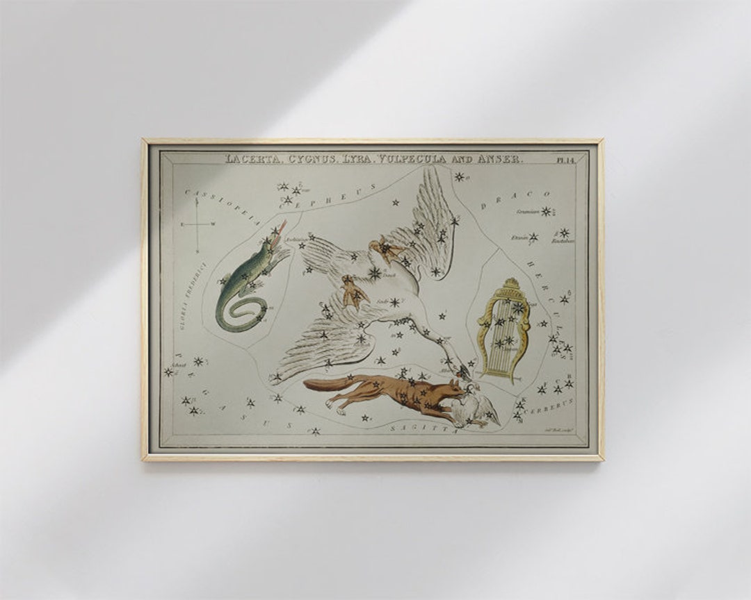 Poster Wall Art Chart Illustration Lyra Constellation Sidney Hall #RO12 ...