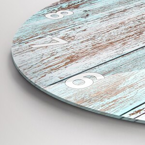 Pastel Wood Glass Clock, Turquoise Wall Clock, Nature Hanging Clock ...