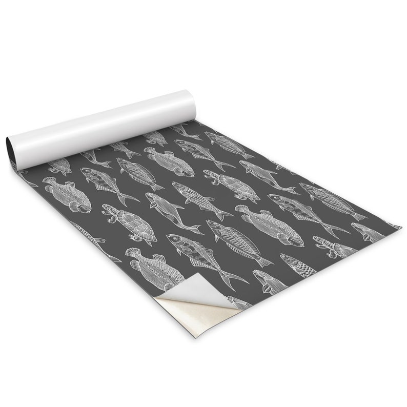 Cartoon Fish and Turtles Furniture Sticker, Texture Adhesive Foils ...