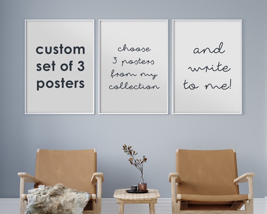 Poster Wall Art Set of 3 Posters, CUSTOM PRINT, Art Reproduction, Fine ...