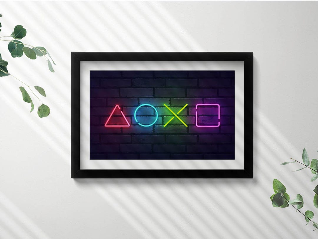 Player Symbols - Signs on the Console Pad Print in Frame, Hobby Art ...