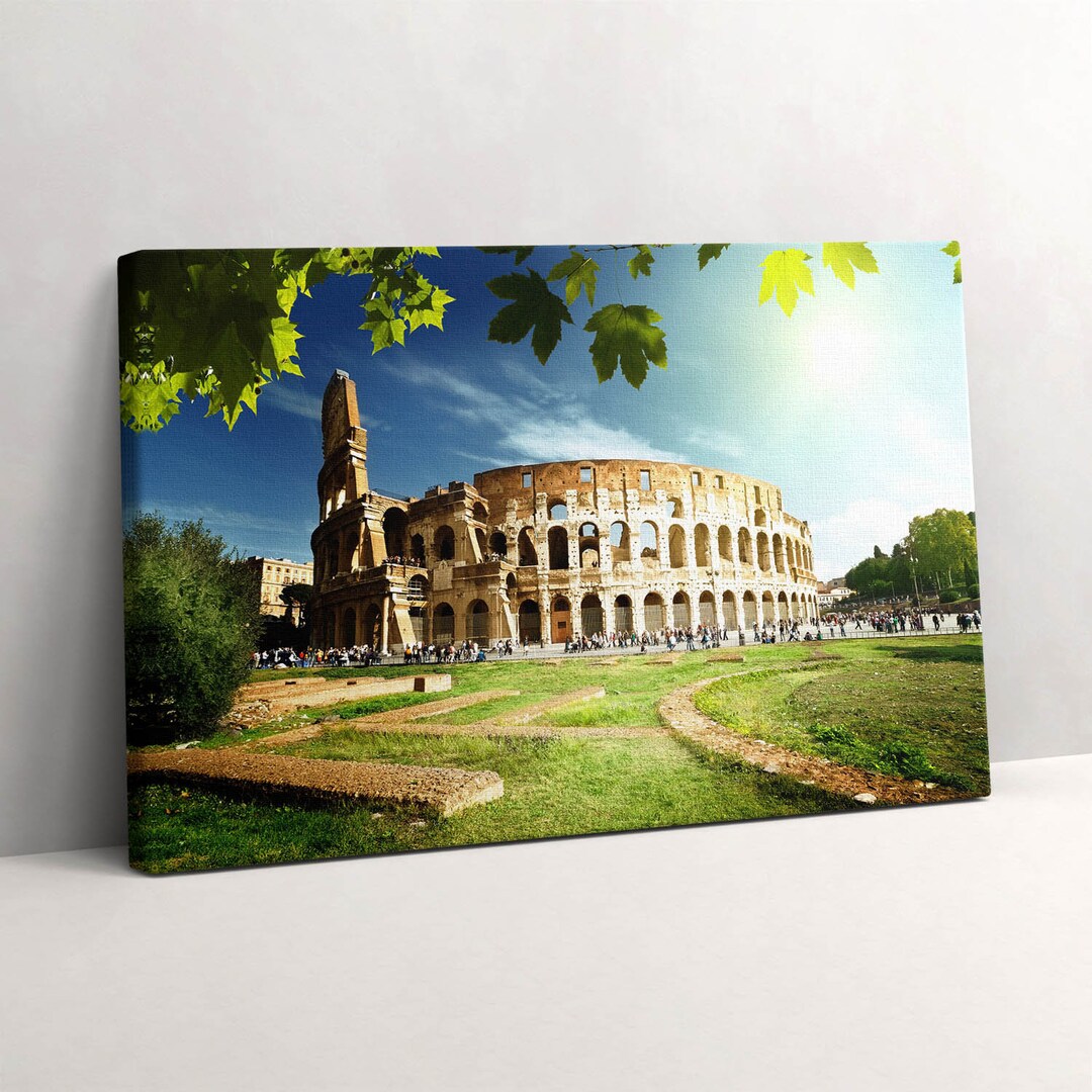 The Roman Colosseum Canvas, Picture Wall Hanging, Green Wall Decor ...