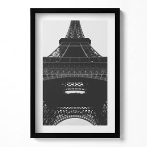 Paris France Eiffel Tower Panorama Painting in Frame, City Wall Art in ...