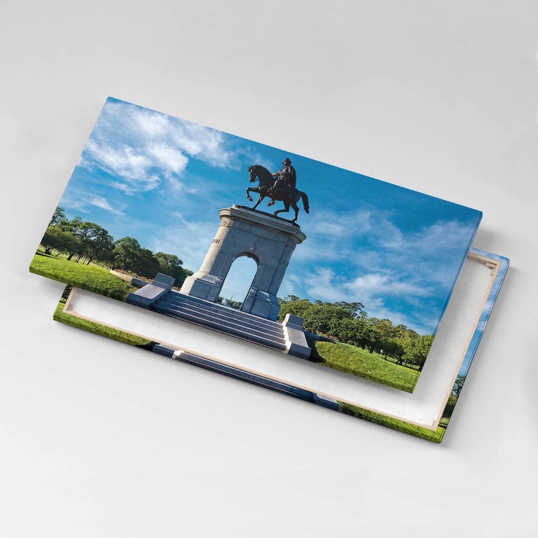 Sam Houston Monument Canvas, Picture Wall Hanging, Blue Wall Decor ...