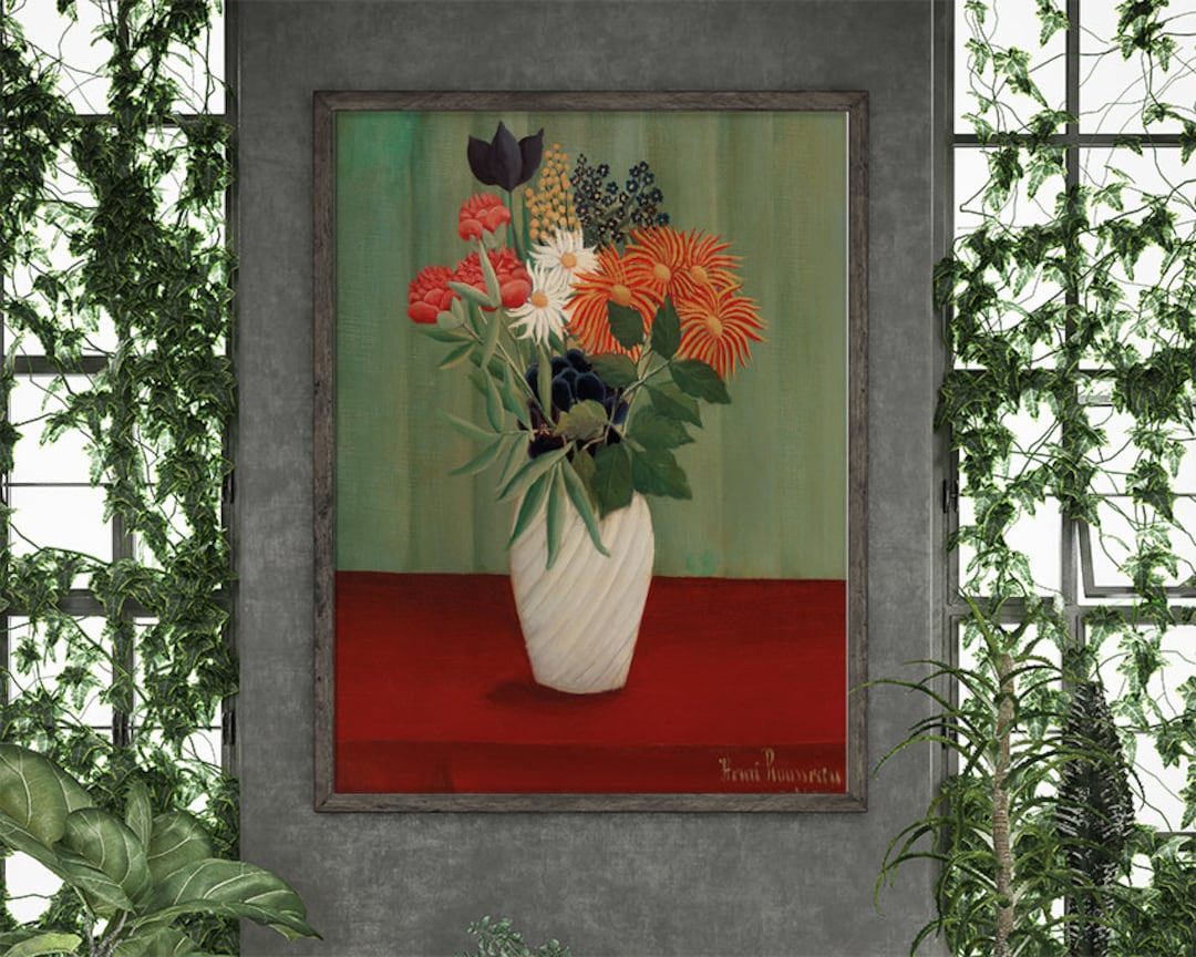 Poster Wall Art Bouquet Flowers Henri Rousseau #RO84 Replica Prints ...