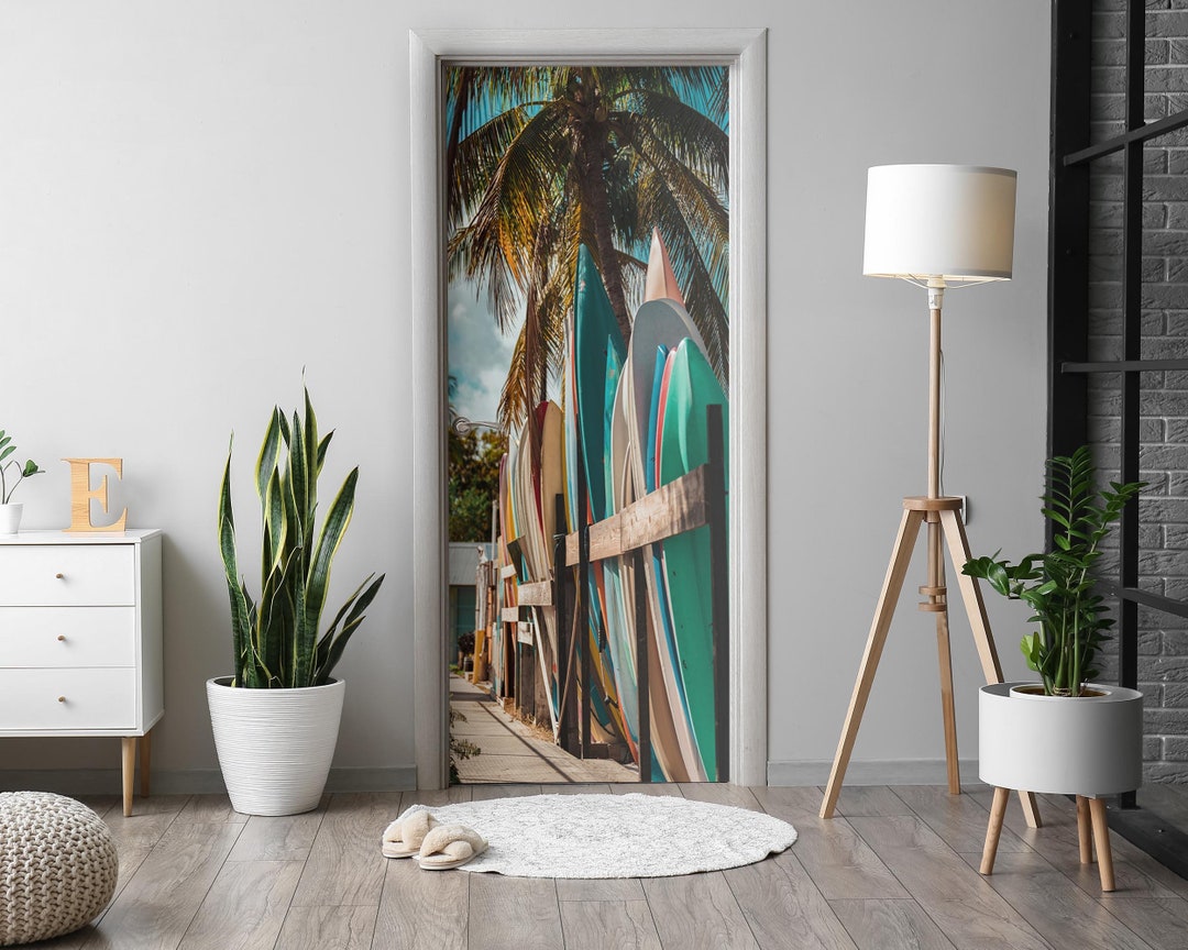 Tropics Surfboards Door Sticker, Self-adhesive Cover, the Remaining ...