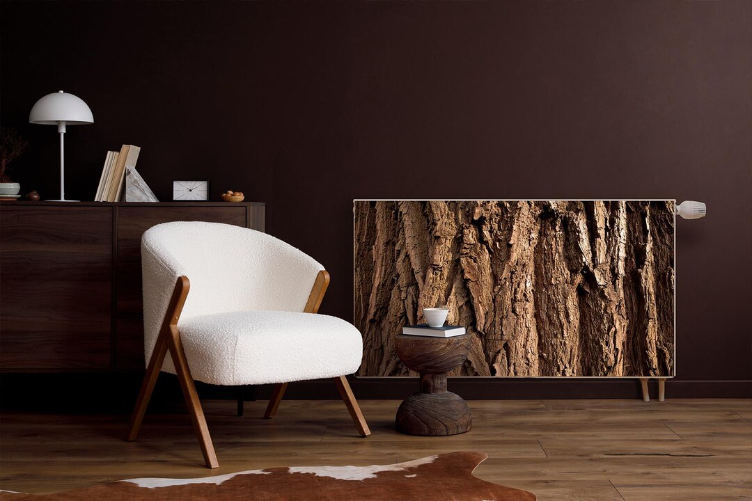 Tree Trunk Bark Old Wood Texture Heating Cover, Brown Magnetic Printed ...