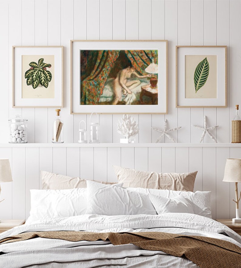Poster Wall Art Naked Woman In Bed Retiring 1883 By Edgar Etsy