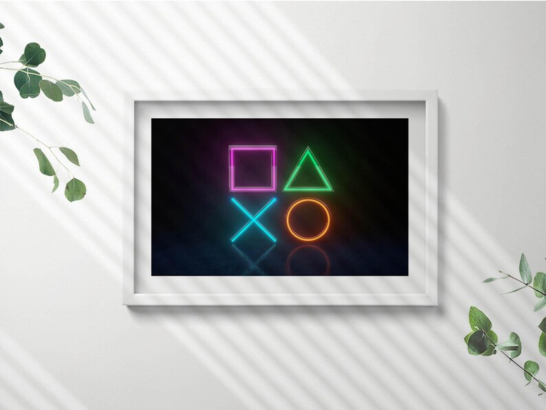 Player Symbols - Signs on the Console Pad Print in Frame, Hobby Art ...