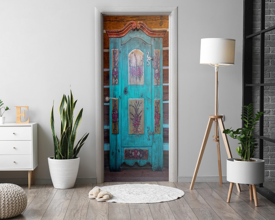 Painted Rustic Wardrobe Door Sticker, Self-adhesive Cover, Architecture ...