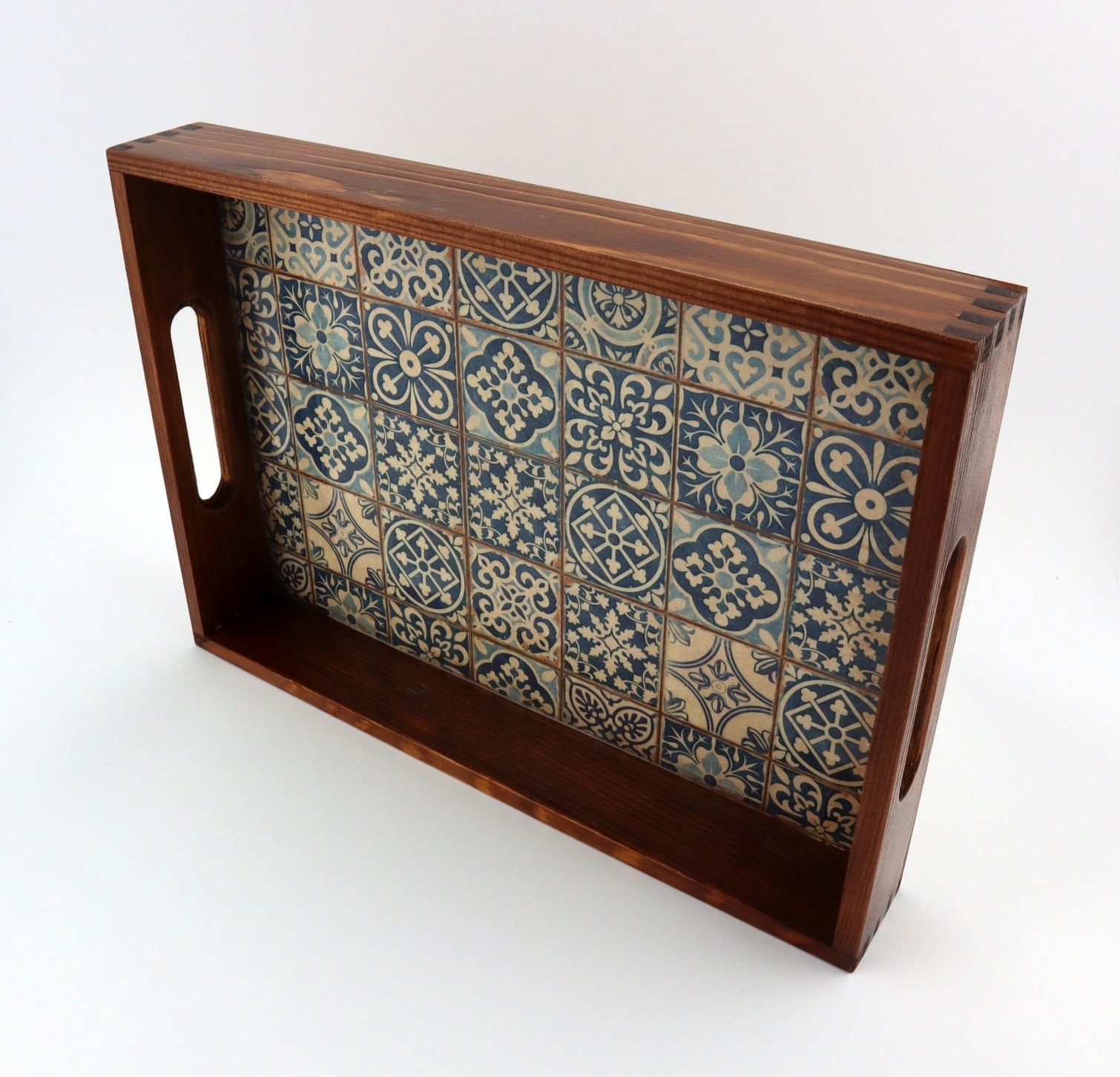 Medium Size Wooden Tray With Handles. - Etsy