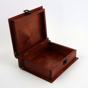 Wooden Book-shaped Box With Autumn Motif and Brass Clasp – Keepsake Box ...