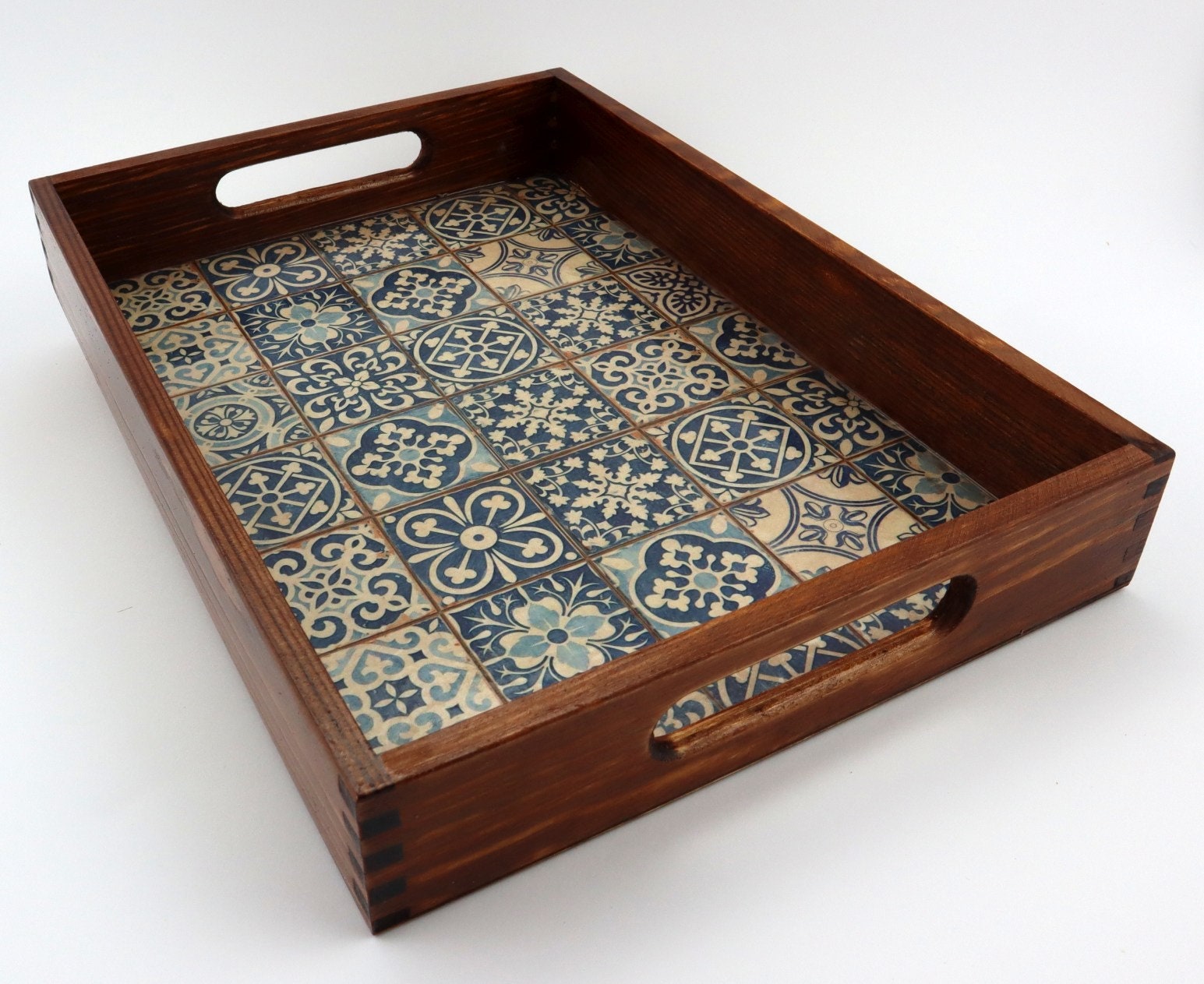 Medium Size Wooden Tray With Handles. - Etsy